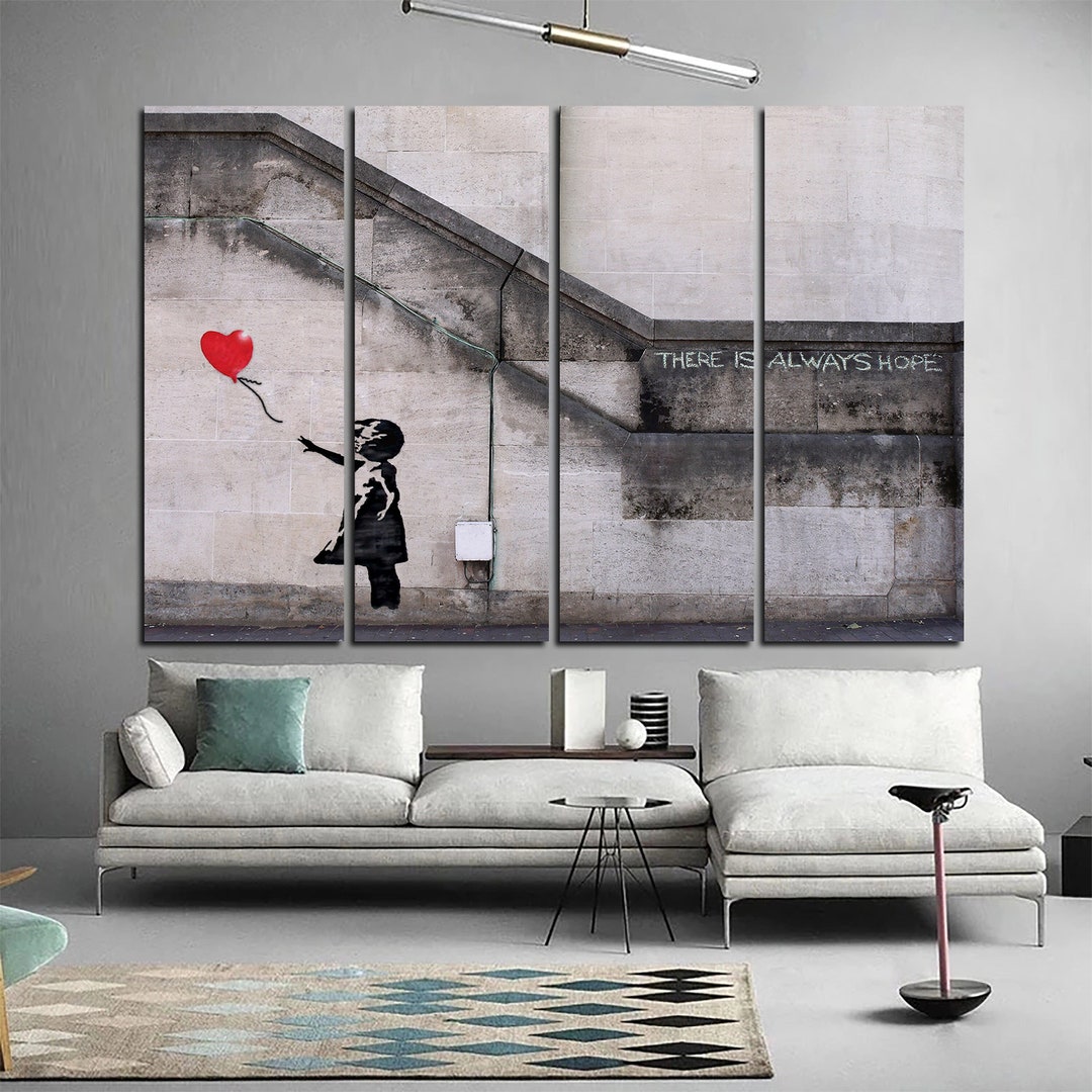 Banksy Graffiti Girl With Balloon Canvas Art Street Canvas Print Art Living Room Wall Decor