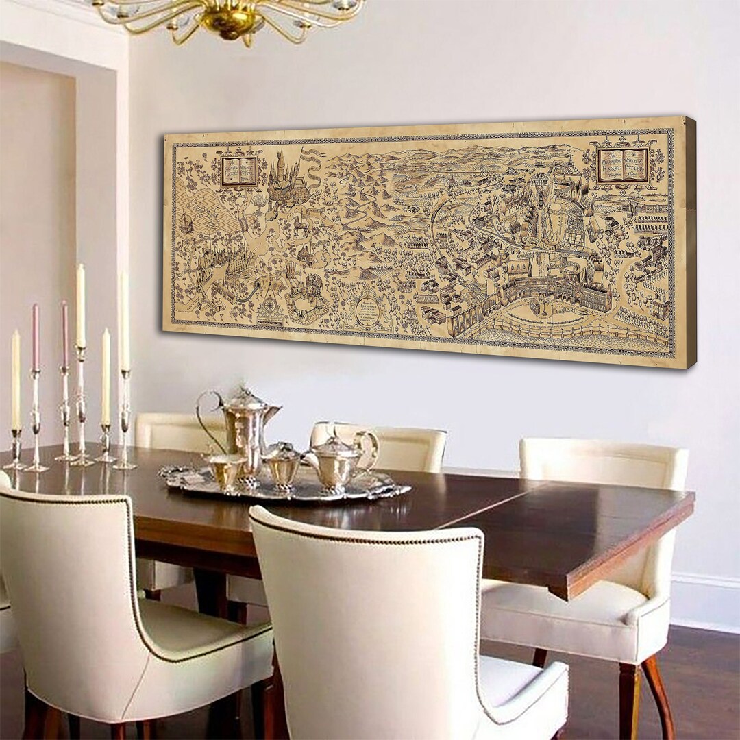 The Wizarding World of Harry Map Canvas Art, Harry World Map Canvas ...