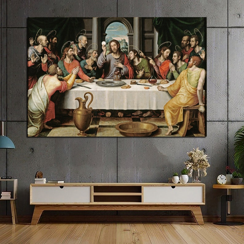 The Last Supper by Juan De Juanes Canvas Art, Famous Religious Canvas Painting, 3D Christian ...