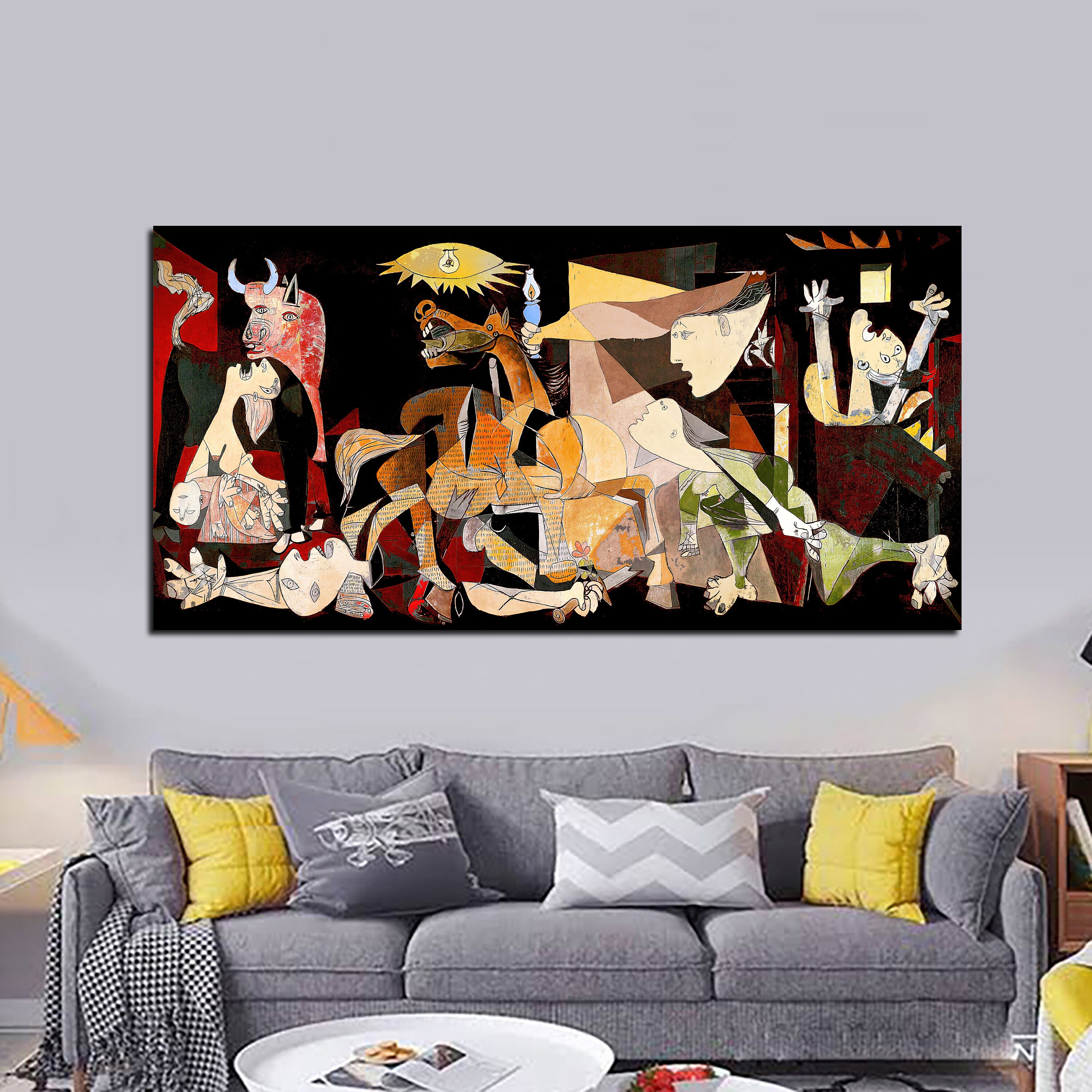 Guernica Pablo Picasso Canvas Wall Art, Colored Guernica Canvas Print ...