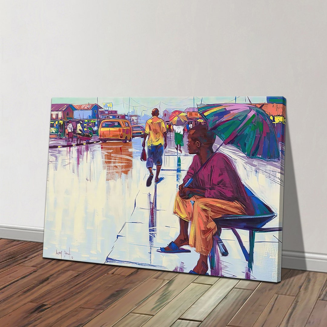 Modern Nigerian the Lonely Man Artwork, Authentic Nigerian Street Art ...