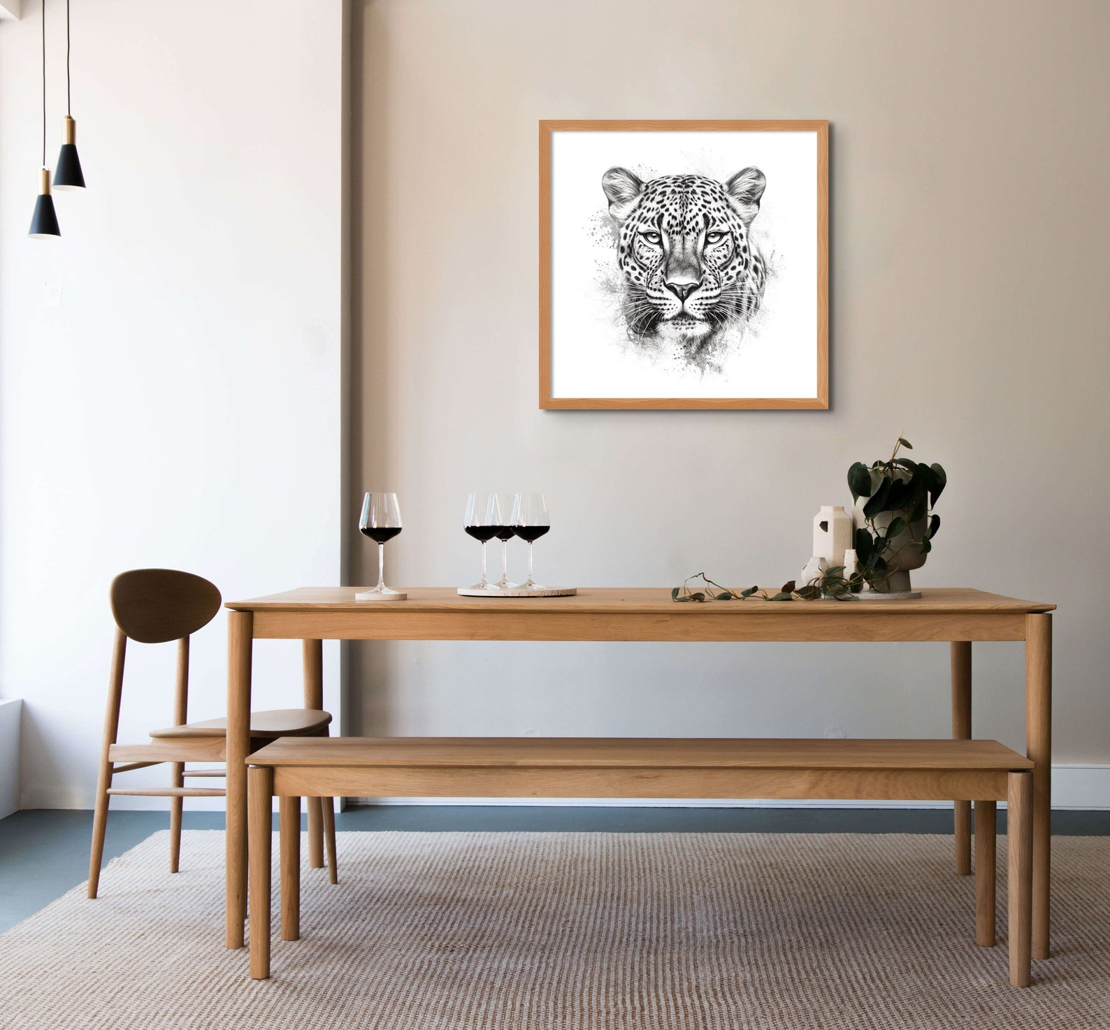 African Leopard - Line Drawing Digital Download 24x24 Inches 300dpi - Etsy