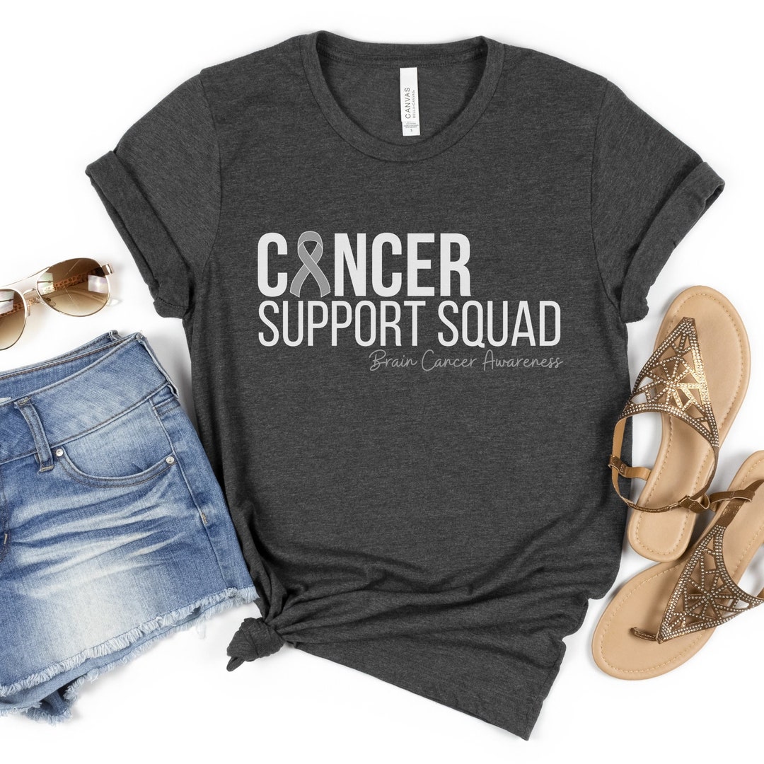Brain Cancer Support Squad Shirt, Team Cancer Shirt, Brain Cancer ...