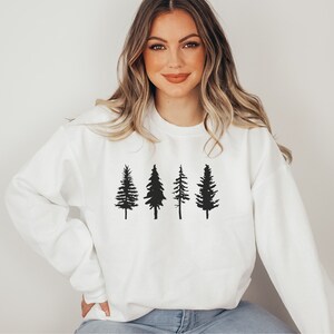 Pine Tree Sweatshirt, Evergreen Trees Sweatshirt, Travel Sweatshirt ...