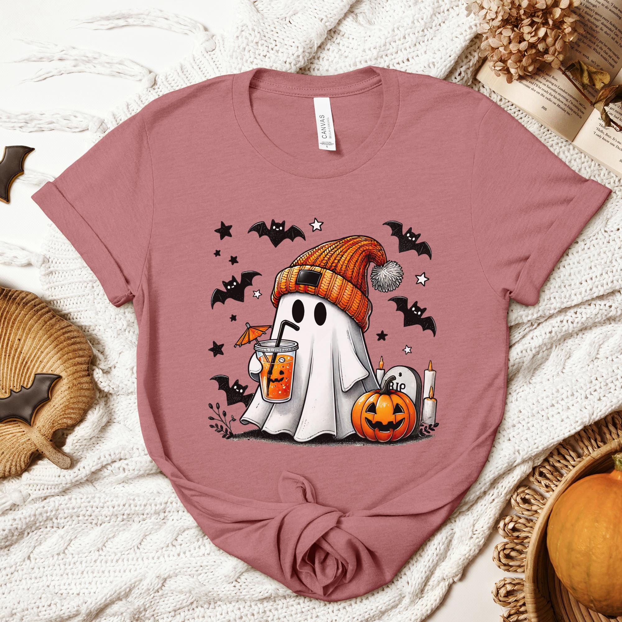 Halloween Ghost Shirt, Cute Ghost Tshirt, Womens Halloween Shirt, Cute ...