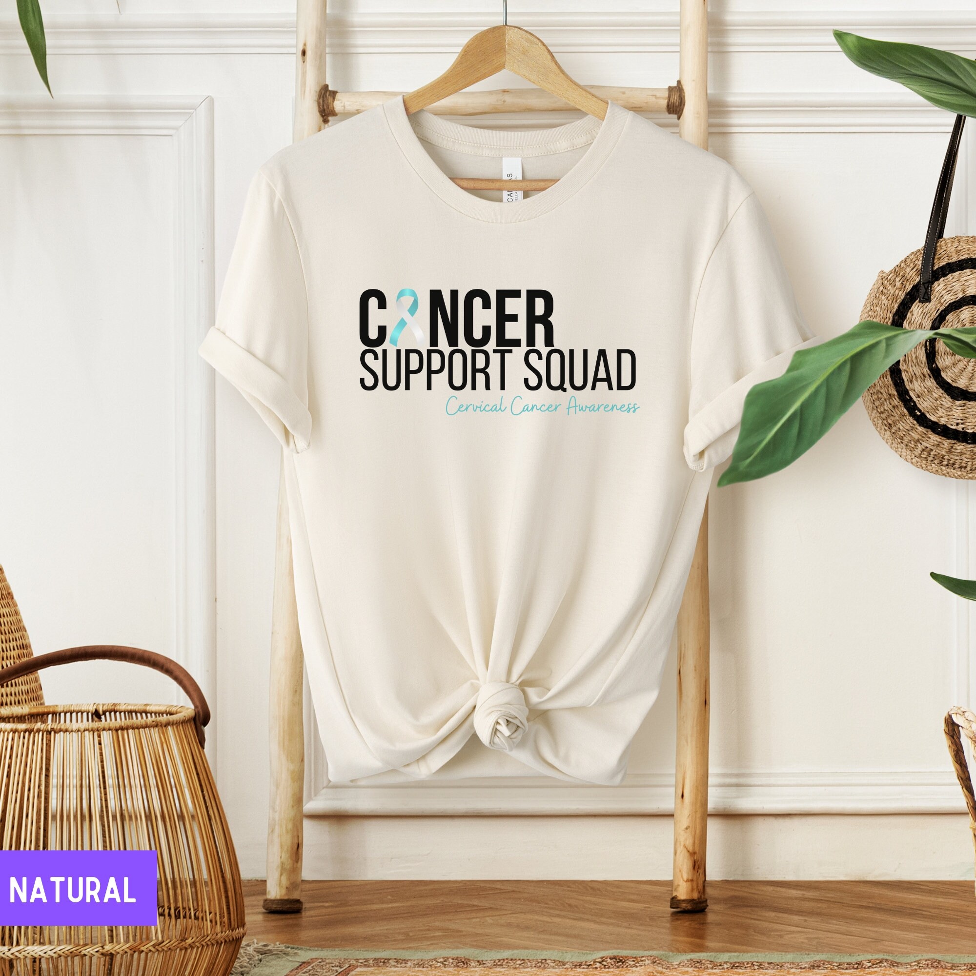 Cervical Cancer Support Squad Shirt, Team Cancer Tshirt, Cervical ...