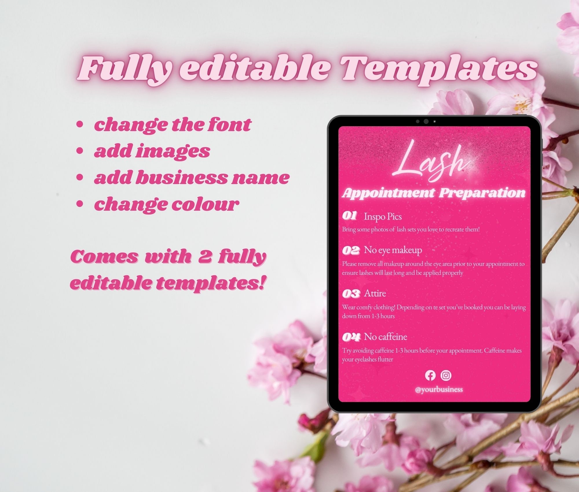 Lash Appointment Prep Card and Instagram Story, Digital Version ...