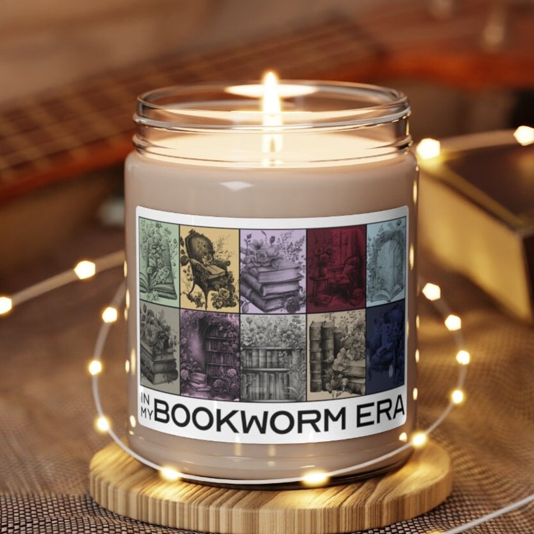 In My Bookworm Era - Book Lover Candle | Bookworm Library Candle ...