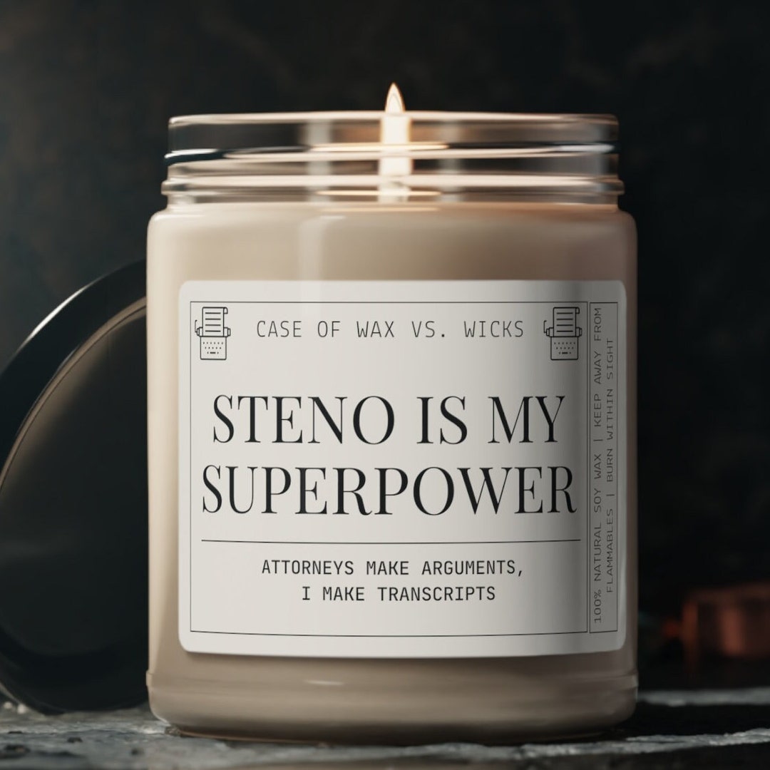 Court Report Candle - Funny Stenographer Stenograph Candle | Gift for ...