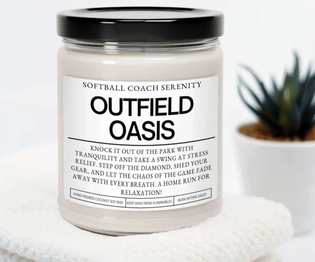Softball Coach Candle: Outfield Oasis Scented Candle Gift - Etsy