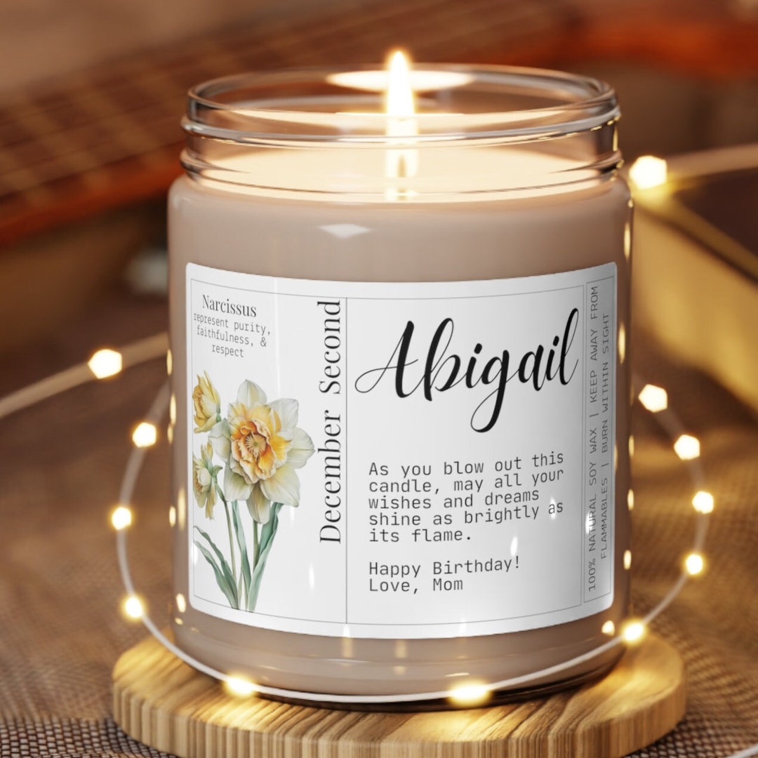 Birth Month Flower Candle: Personalized Birthday Gift - Etsy