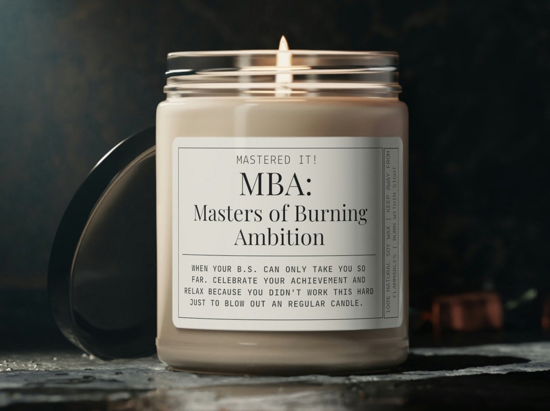 Mastered It MBA Graduation Gift, Masters of Burning Ambition Candle ...