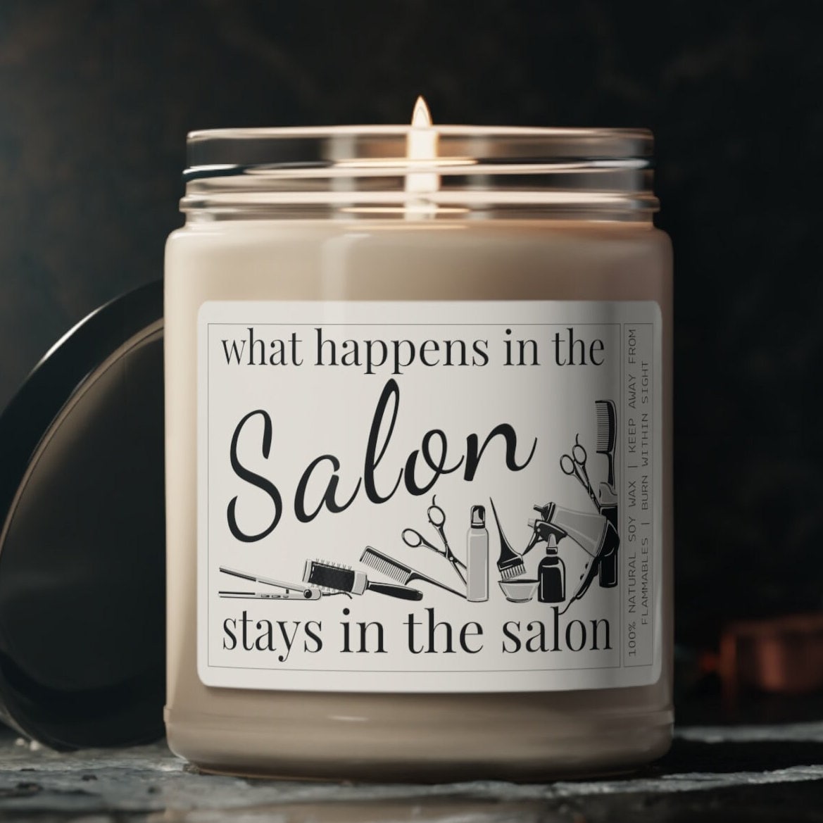 Funny Hair Stylist Candle What Happens in the Salon Stays in the Salon ...