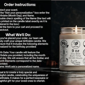 Personalized Gifts for Her Birthdate Candle | Customized Name Birthdate ...