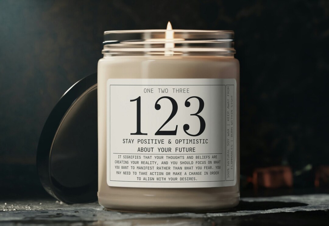 123 Angel Numbers Candle: Spiritual Manifestation Gift - Etsy