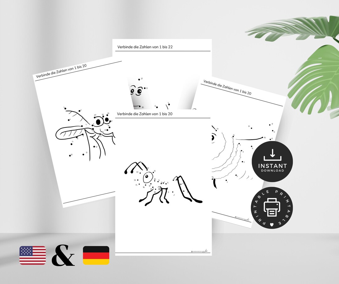 A4 Worksheet Insects|connect the Numbers|insects Worksheet|preschool ...