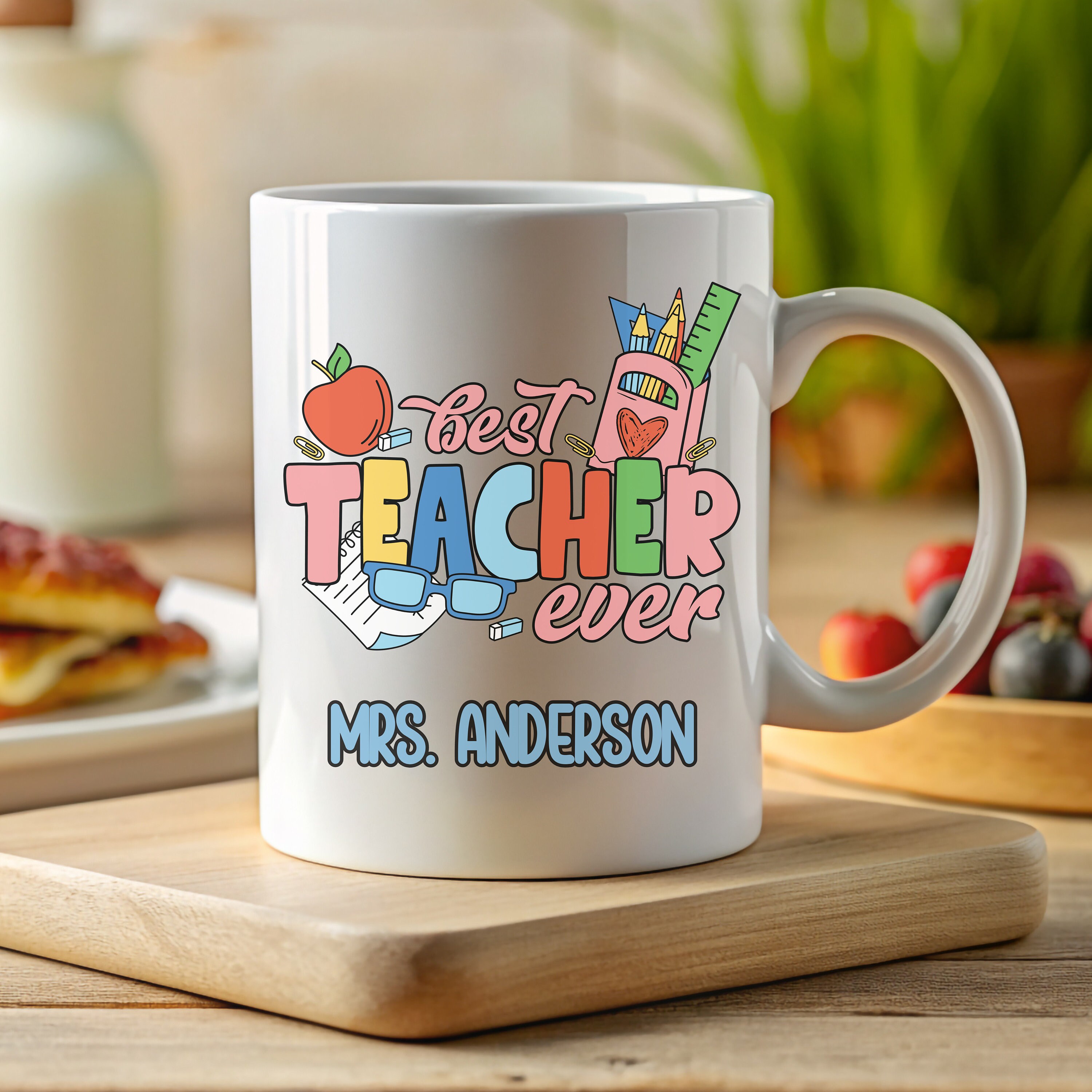 Personalized Best Teacher Ever Mug, Teacher Appreciation, Teacher Gift ...