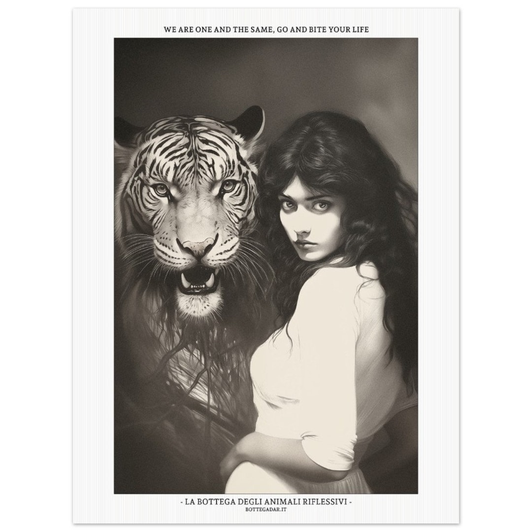 Tiger Poster, Woman Poster, Woman Tiger Art Printable Wall Decor ...