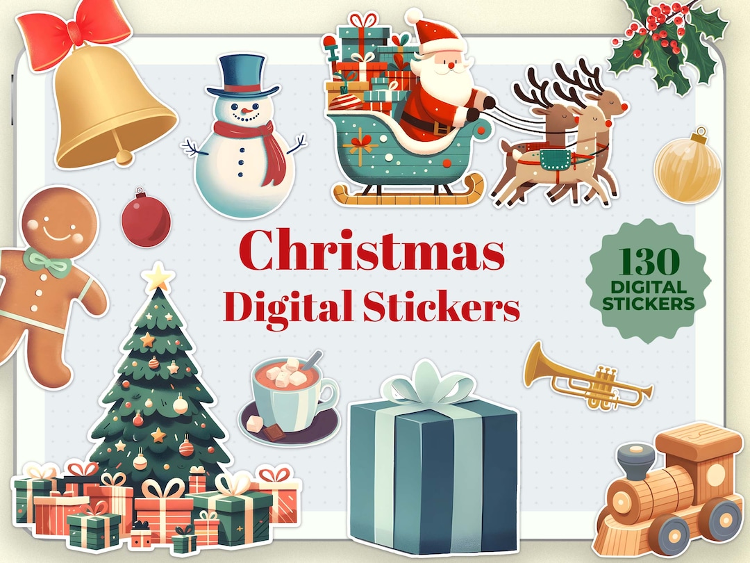 Christmas Digital Stickers for Goodnotes Christmas Stickers, Santa ...