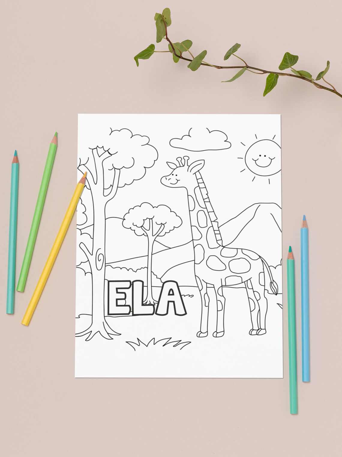 Personalized Printable Coloring Page for Kids - Customized and Unique ...