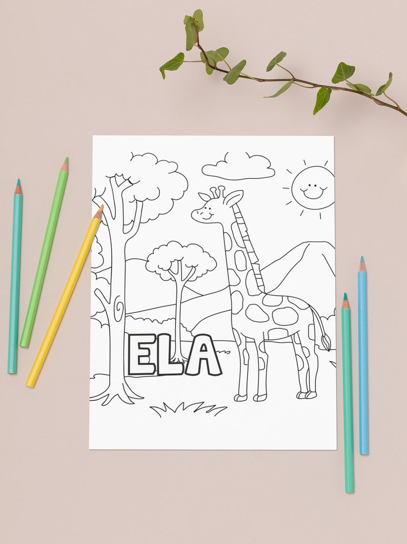 Personalized Printable Coloring Page for Kids - Customized and Unique ...