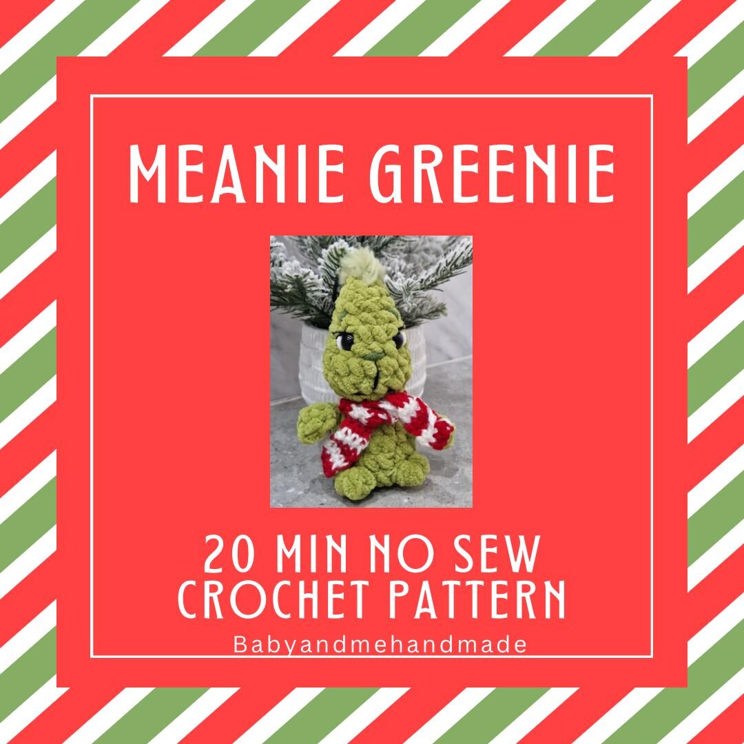 Mini Meanie Greenie Crochet Pattern No Sew Amigurumi Pdf - Etsy