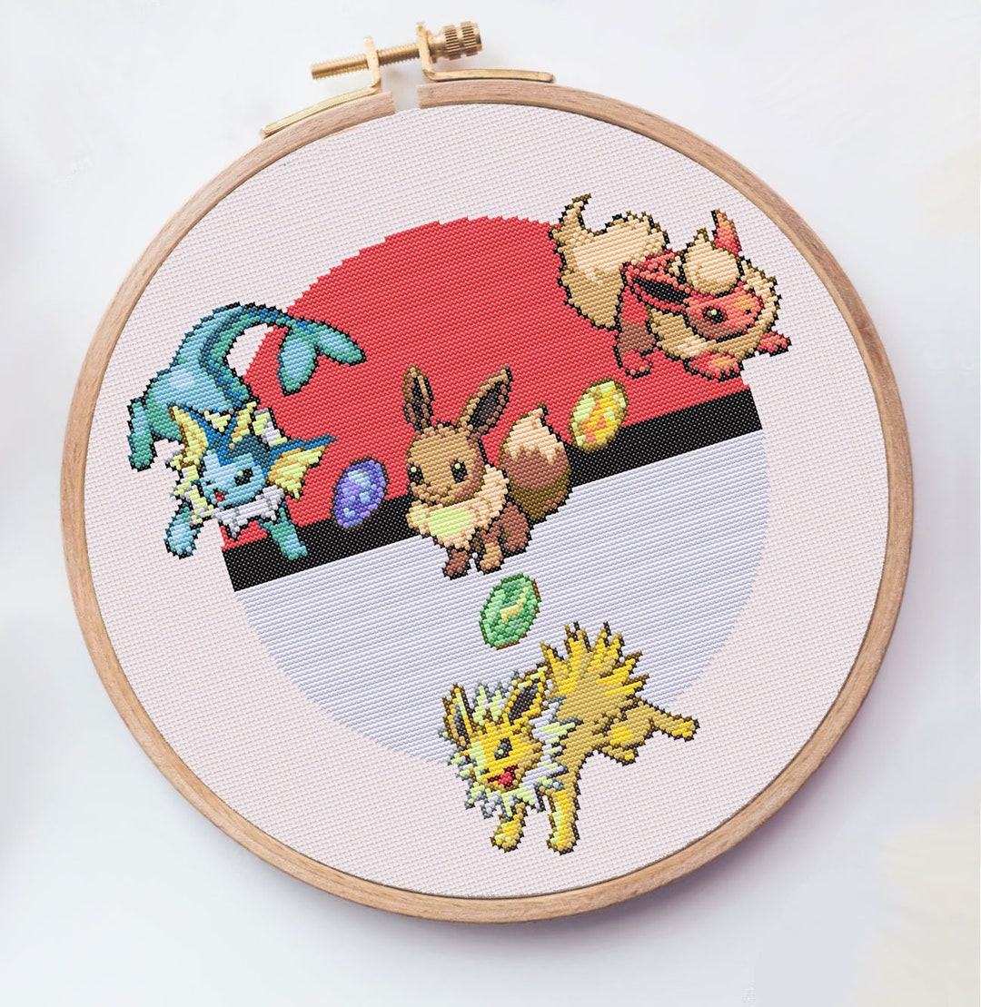 Pokémon Generation 1 Eevee Evo Line Cross Stitch Pattern - PDF - Etsy