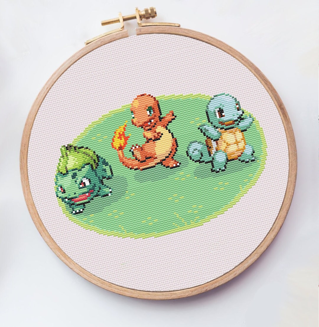 Pokémon Generation 1 Starters Cross Stitch Pattern - PDF - Etsy