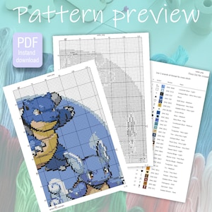 Pokémon Starters Generation 1 Evo Line Cross Stitch Pattern PDF - Etsy