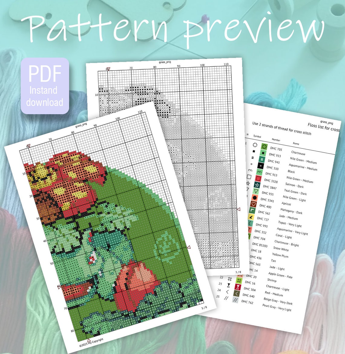 Pokémon Starters Generation 1 Evo Line Cross Stitch Pattern - PDF - Etsy