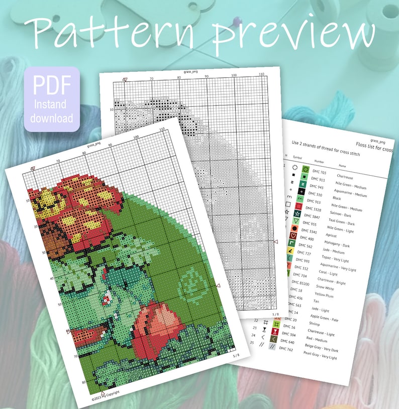 Pokémon Starters Generation 1 Evo Line Cross Stitch Pattern PDF - Etsy