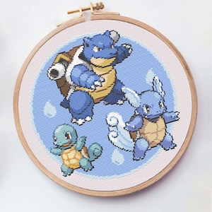 Pokémon Starters Generation 1 Evo Line Cross Stitch Pattern PDF - Etsy