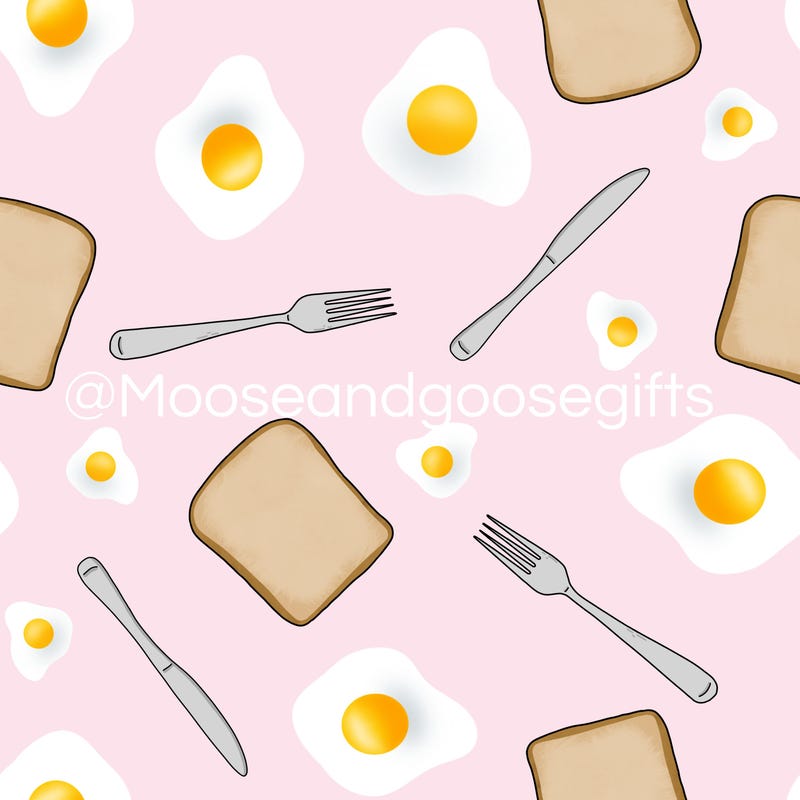 Breakfast Themed Fabric - Etsy UK