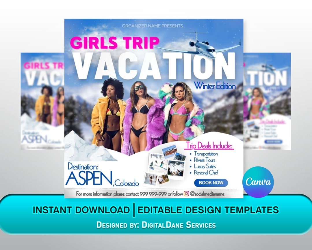Girls Trip Vacation ** Winter Edition **flyer / Winter Vacay Flyer ...