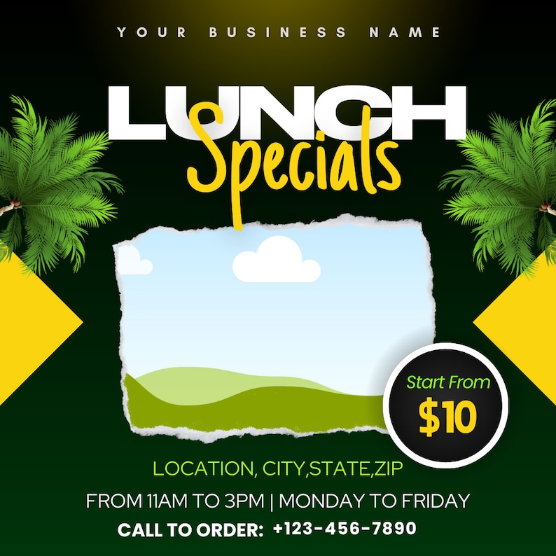 Lunch Specials Flyer: Caribbean Restaurant Template (canva Editable ...
