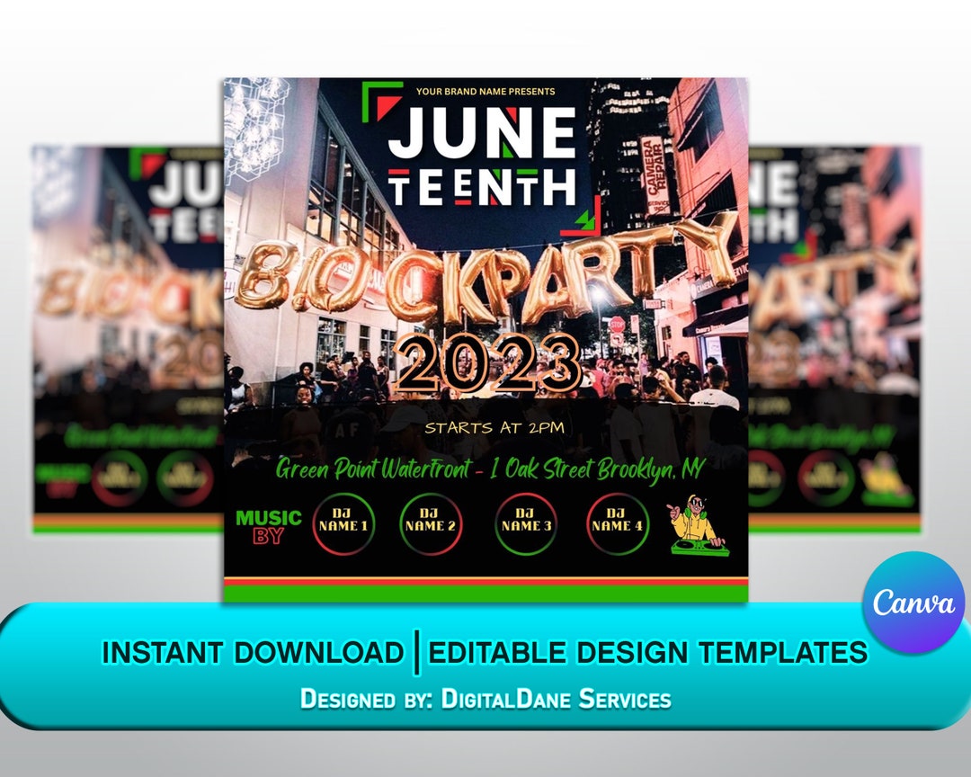Juneteenth Block Party Flyer, Juneteenth Flyer, DIY Template Party ...