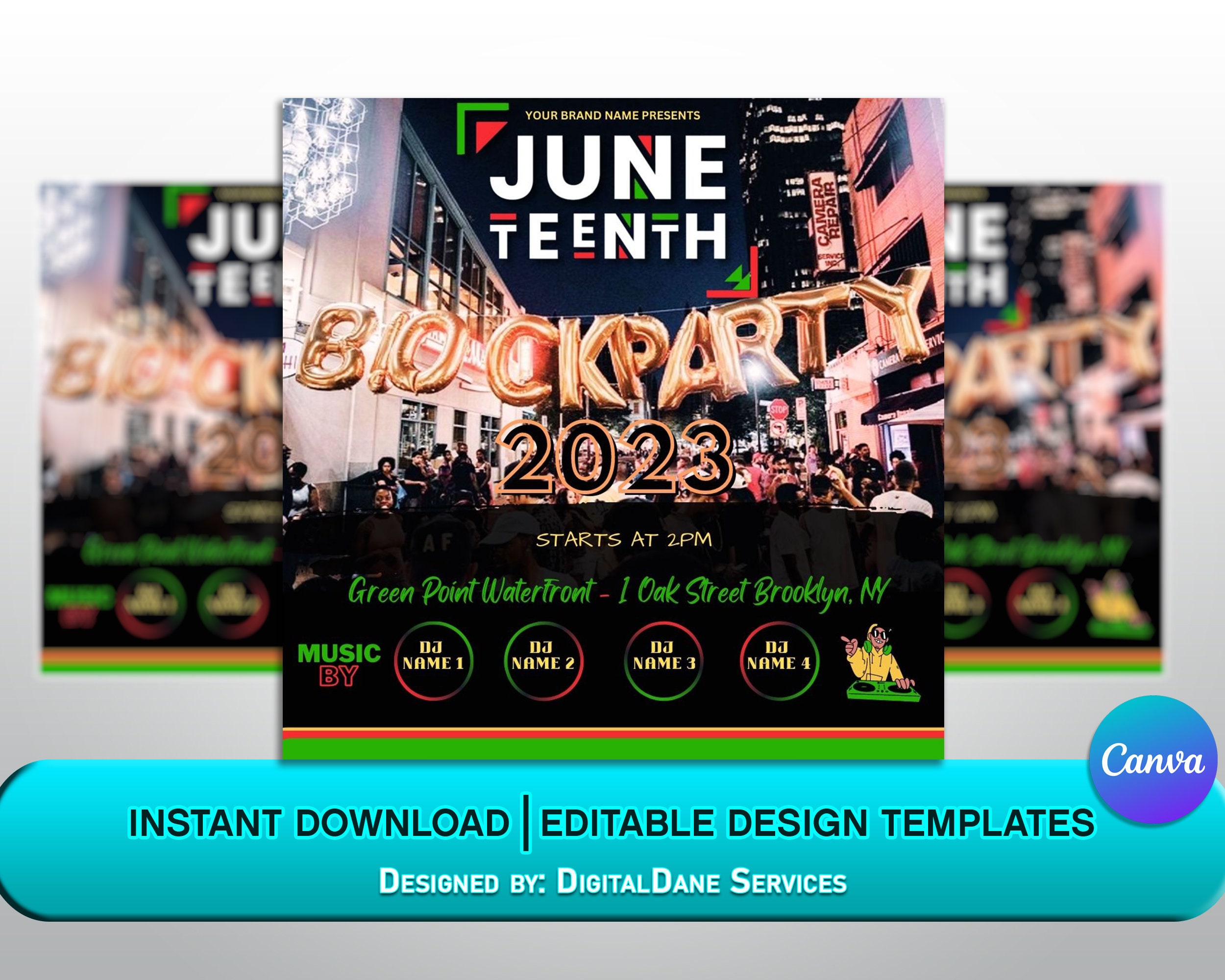 Juneteenth Block Party Flyer, Juneteenth Flyer, DIY Template Party ...