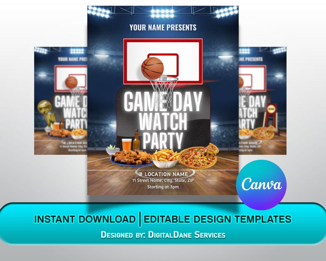 Basketball Game Day Watch Party Flyer / Basketball Tournament Flyer ...