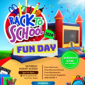 Back to School Fun Day Flyer / Fun Day Design / DIY Canva Editable ...
