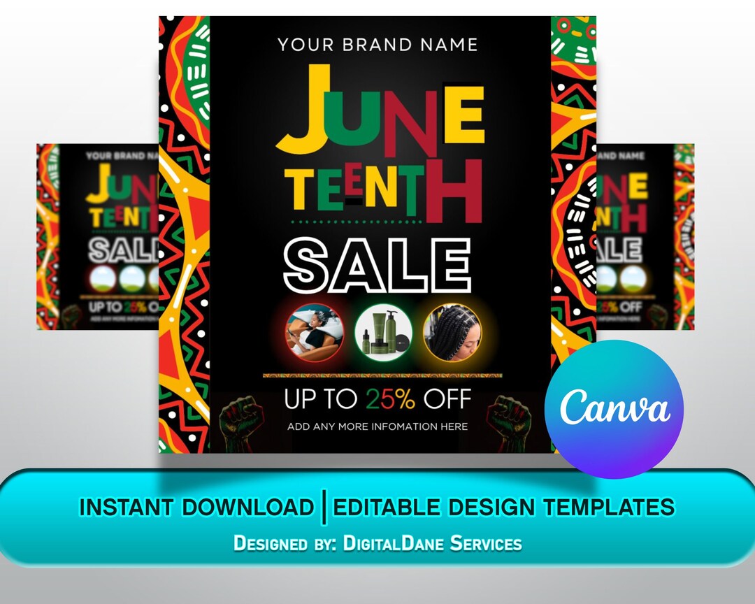Juneteenth Sale Flyer / June Teenth Product or Service Sale Flyer / DIY ...