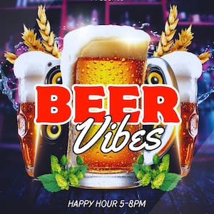 Beer Vibes Flyer / Beer Party Flyer / Happy Hour / DIY Editable Canva ...