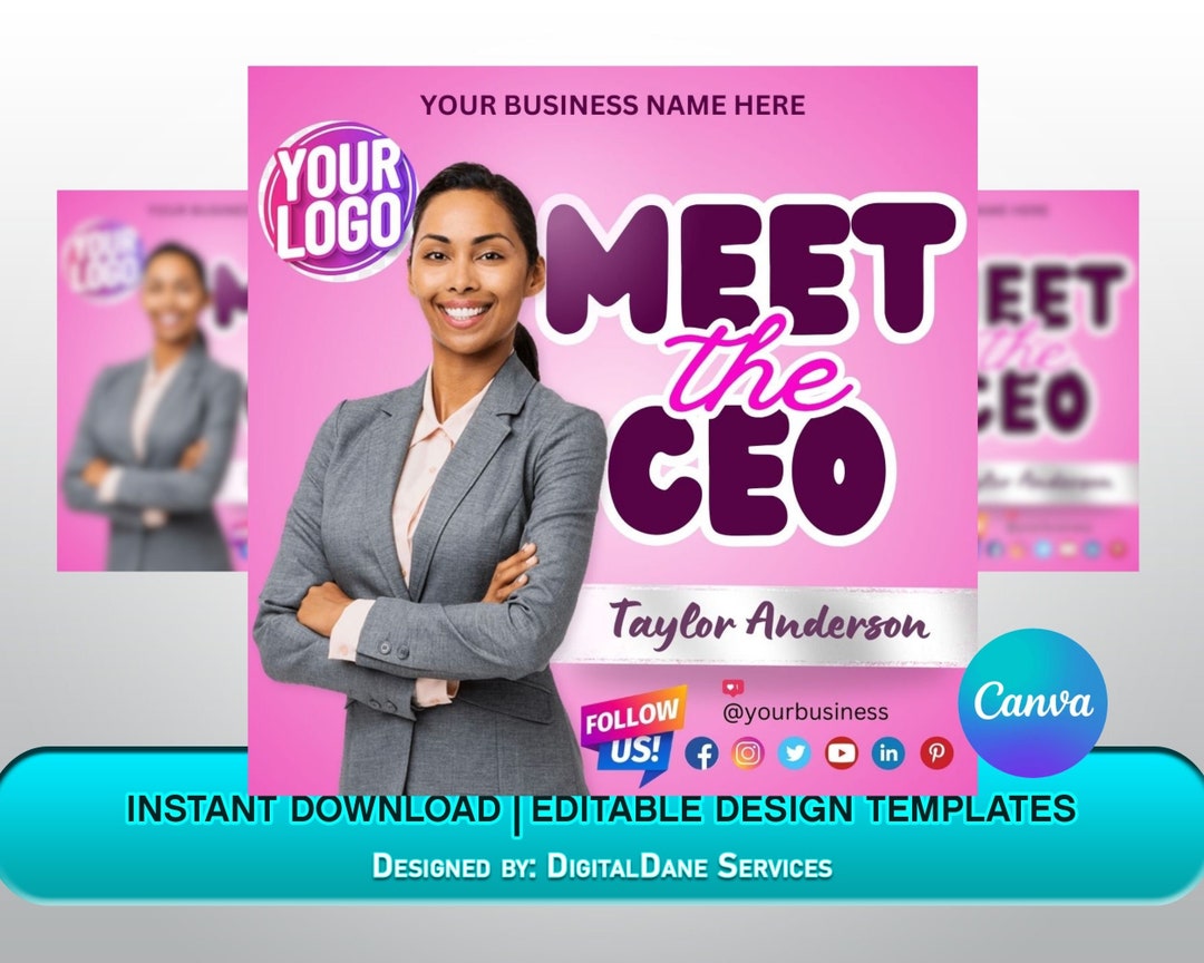 Meet the CEO Flyer / Flyer Template / Social Media Post / Instagram Flyer, DIY Canva Template ...