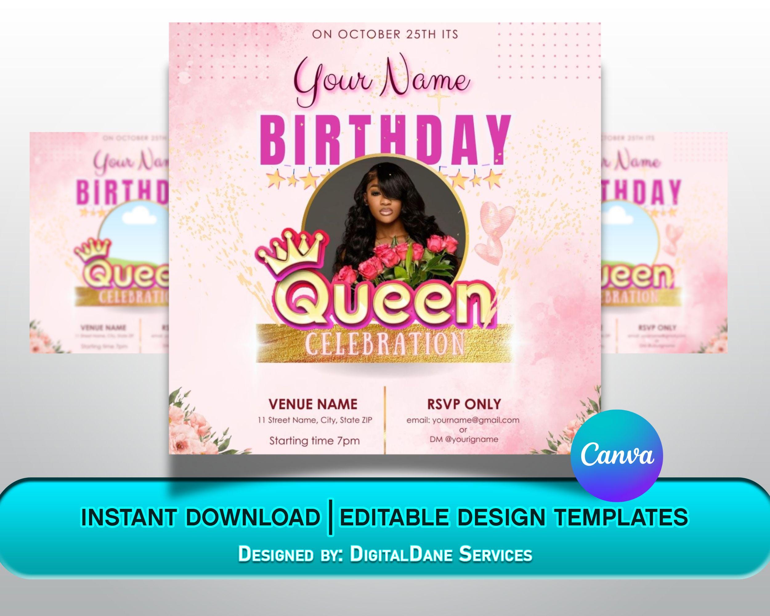 Birthday Queen Celebration Flyer / Birthday Invitation Party Flyer ...