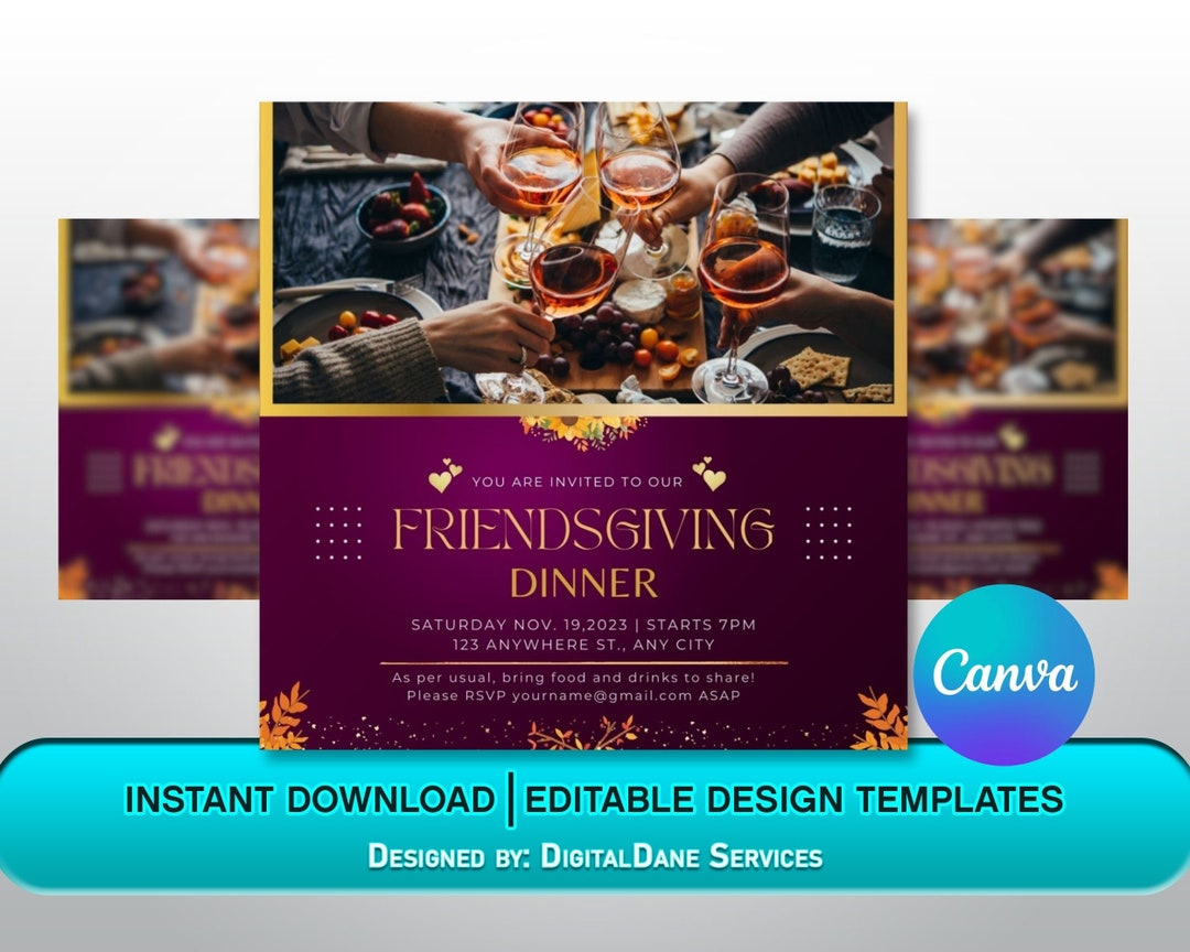 Friendsgiving Dinner Invitation Flyer: Autumn Celebration (canva ...