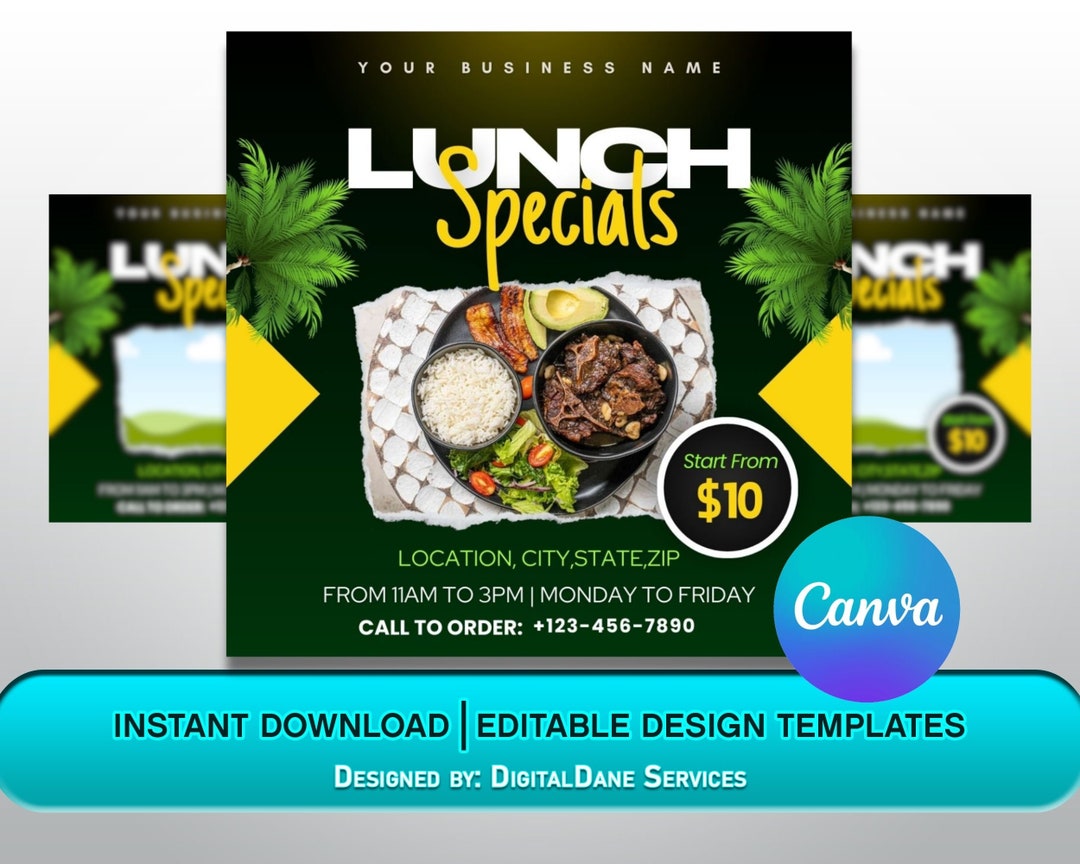 Lunch Specials Flyer / Editable Flyer Template/ Restaurant Flyer ...