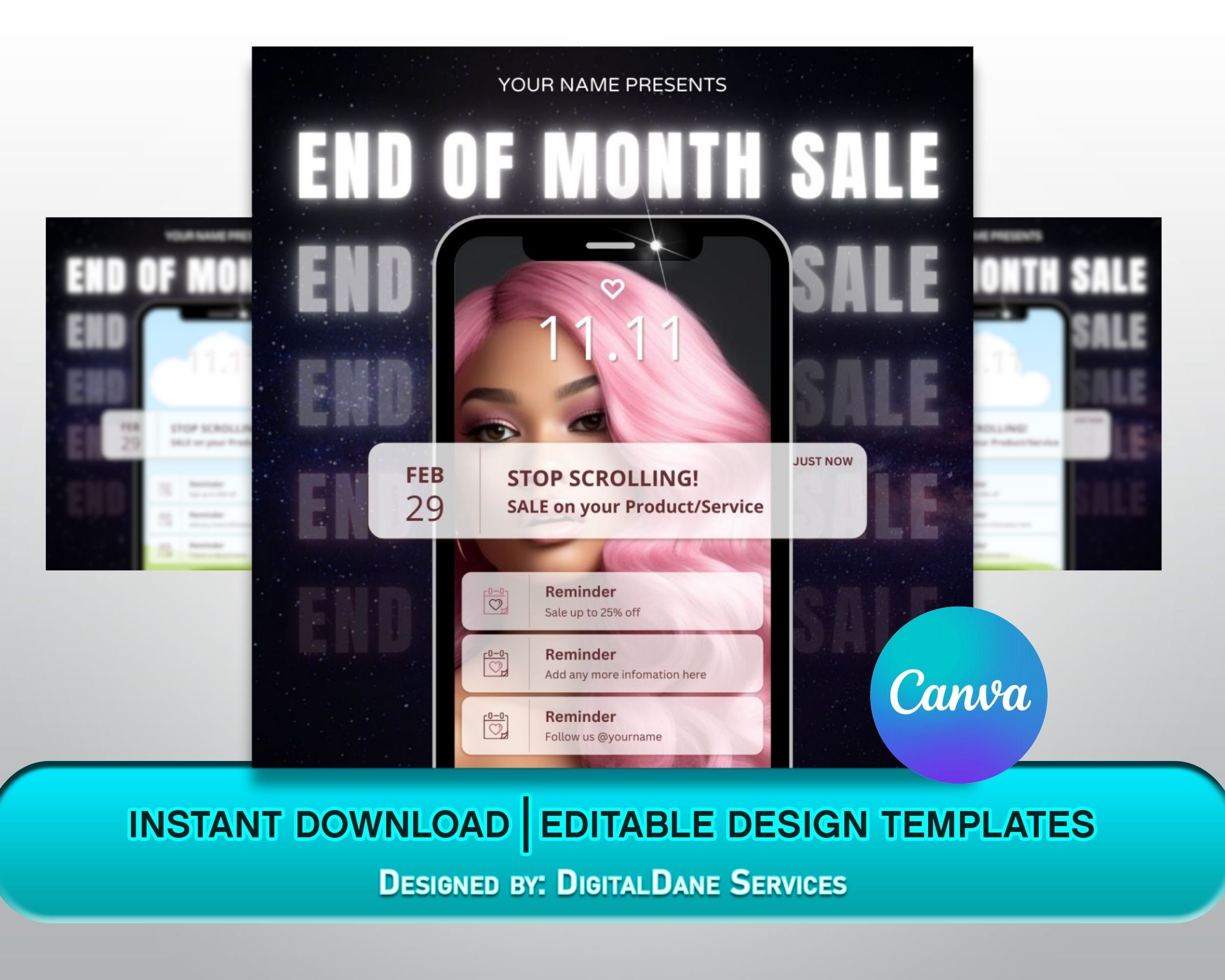 End of Month SALE Flyer / DIY Canva Editable Design Template / Business ...