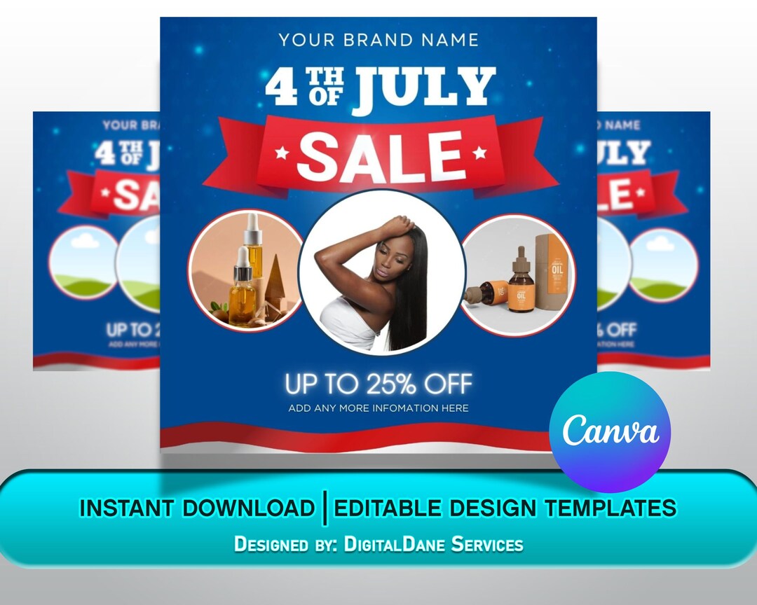 4th of July Sale Flyer / Independence Day Sale Flyer / DIY Editable ...