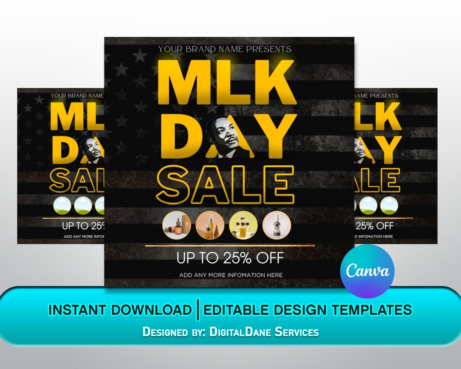 Martin Luther King Day Sale Flyer / MLK Day Promo Design / Fully ...