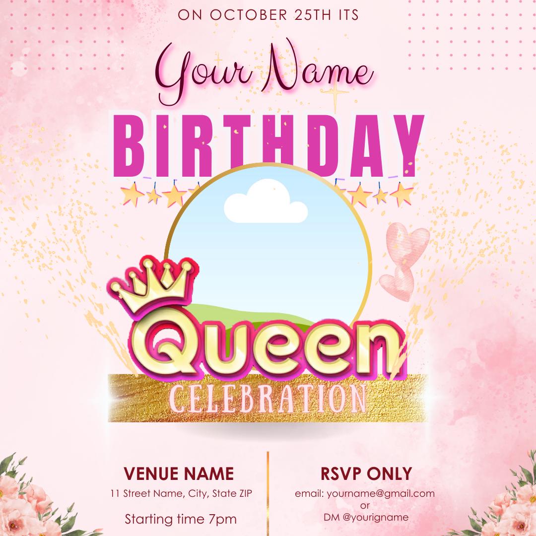 Birthday Queen Celebration Flyer / Birthday Invitation Party Flyer ...