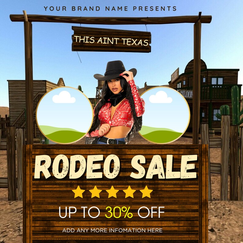 Rodeo Sale Flyer / Cowgirl Flyer / DIY Rodeo Sale Editable Canva Design ...